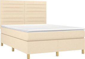 Box spring postel s matrací krémová 140x190 cm textil 3142414