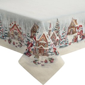 VÁNOČNÍ GOBELÍNOVÝ UBRUS NOELVILLE 140X180 CM VZOROVANÝ