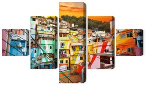 Vícedílný obraz Centrum Města Rio De Janeiro A Barevná Favela Nedostatek Nedostatek Přírodní plátno 200x120