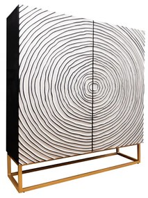 Massive home | Vysoká komoda Zen Circle 120cm  bílá / černá