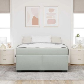 Rám postele s matrací Světle šedá 140 x 200 cm textil 3399290