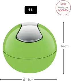 Spirella BOWL mini výklopný odpadkový koš 1 L zelený / plast