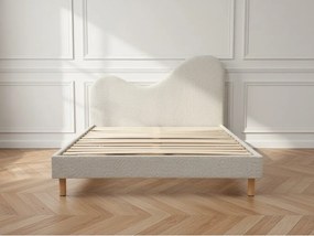 Béžová čalouněná čalouněná dvoulůžková postel s roštem 180x200 cm Celina – Bobochic Paris