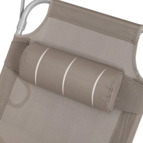Zahradní lehátko LAGUNA s nastavitelnou clonou, 193x59x30cm, hnědošedá (taupe) SongmicsHome