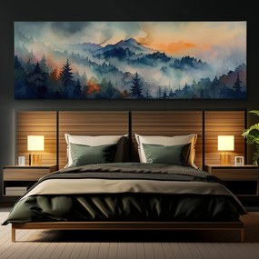 Obraz na plátně - Úsvit v mlžných lesích FeelHappy.cz Velikost obrazu: 150 x 50 cm