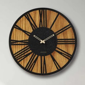 Moderní dřevěné nástěnné hodiny Designové hodiny | SENTOP HDFK029-dub