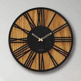 Moderní dřevěné nástěnné hodiny Designové hodiny | SENTOP HDFK029-dub