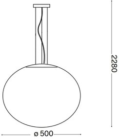 Ideal Lux - Lustr na lanku CANDY 1xE27/42W/230V pr. 50 cm bílá