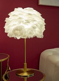 Stolní lampa Ball Feather 50 cm bílo-zlatá