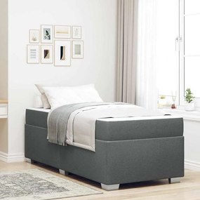 Rám postele s matrací Tmavě šedá 90 x 190 cm textil 3399153