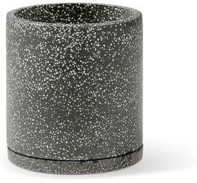 Tmavě šedý květináč Bonami Selection Terrazzo, ø 34 cm