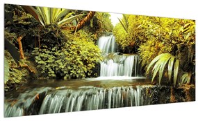 Obraz indonéských vodopádů (100x40 cm)