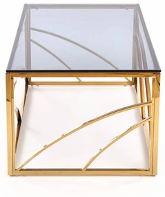 Konferenční stolek Unispace sklo/zlatý