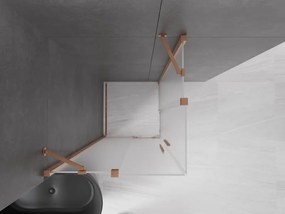 Mexen Velar Duo, sprchový kout s posuvnými dveřmi 100 x 100 cm, 8mm sklo námraza, měděná matná, 871-100-100-32-65