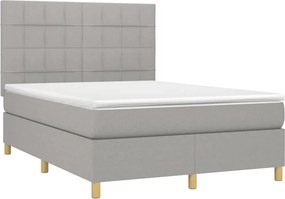 Box spring postel s matrací světle šedá 140 x 190 cm textil 3142329