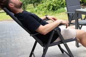 Primažidle.cz Zahradní set Ibiza se 6 židlemi a stolem 150 cm, antracit/šedý