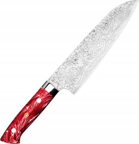 Takeshi Saji Red Turquoise R2 Japonský Nůž Santoku na Zeleniny 63-64 Hrc 18 cm