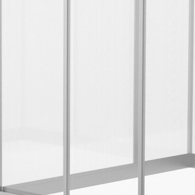 Zahradní skleník Outsunny z hliníku a polykarbonátu 4,6 m² rozměr 2,42D x 1,9Š x 1,95V m s dveřmi na zámek a oknem