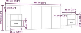 Čelo postele se skříňkami dub sonoma kompozitní dřevo 3115718