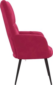 Relaxační křeslo vínové samet 328078