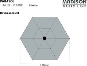 Madison Slunečník Tenerife 300 cm kulatý [429010] Barva: taupe