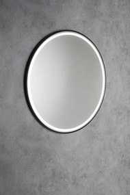 Sapho KADRIS kulaté zrcadlo s LED osvětlením o 60cm černá mat KD060