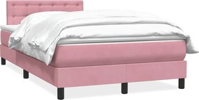 Box spring postel s matrací růžová 120x220 cm samet 3316640