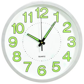 Svítící nástěnné hodiny bílé 30 cm - Default Title