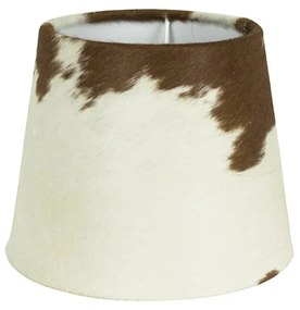 Stínidlo lampy z kravské kůže hnědá/ bílá - Ø 20*17cm