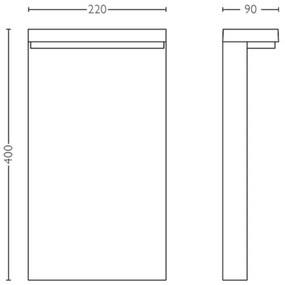 Philips - LED Venkovní lampa BUSTAN LED/3,8W/230V 40 cm IP44