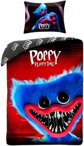 Bavlněné ložní povlečení Poppy Playtime - motiv Huggy Wuggy - 100% bavlna - 70 x 90 cm + 140 x 200 cm