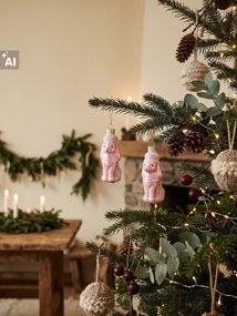 Sinsay - Skleněné vánoční ozdoby ve tvaru pudlů 2 pack - pastelová růžová