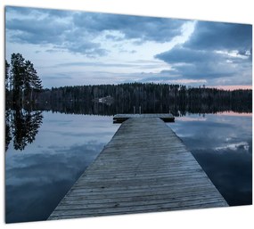 Skleněný obraz - Molo na jezeře (70x50 cm)