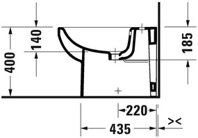 Duravit No.1 - Stojící bidet, bílá 22961000002