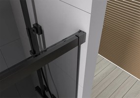 CERANO - Sprchové posuvné dveře Lantono L/P - 8 mm - Soft-Close - černá matná, grafitové sklo - 100x195, CER-8050BD7235