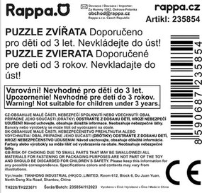 RAPPA Dřevěné puzzle zvířátka / Puzzle / 8 dílků