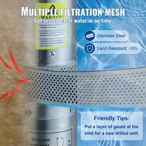 ponorné čerpadlo do hlubokých studní, 370 W 230 V/50 Hz, 110 l/min. 44 m