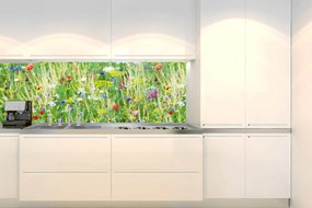 Postershop Samolepící omyvatelná tapeta za kuchyňskou linku - Louka s květinami, 180x60 cm