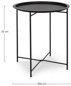 BIZZTTO konferenční černý zahradní stolek WISSANT ø46 cm 0803542AA