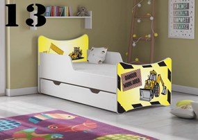 Plastiko Dětská postel se šuplíky Bagr - 13 - 140x70