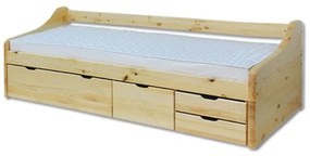 Drewmax Vyvýšená borovicová postel LK131 90 x 200 cm