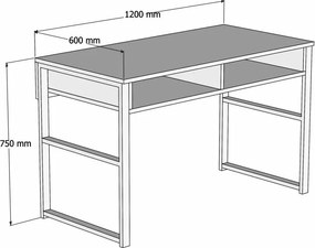 Pracovní stůl Misto Sapphire Oak