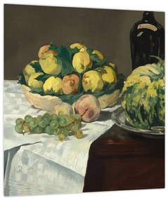 Obraz - Edouard Manet, Still Life with Melon and Peaches, reprodukce (30x30 cm)