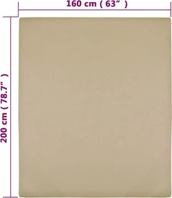 Jersey prostěradla 2 ks taupe 160x200 cm bavlna 136227