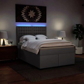 Box spring postel s matrací šedá 140x200 cm umělá kůže 3293026