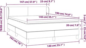 Box spring postel s matrací modrá 140x190 cm textil 3126643