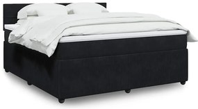 Box spring postel s matrací černá 180x200 cm samet 3290108