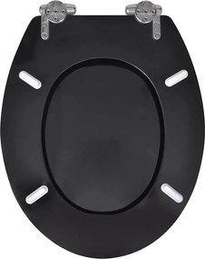 WC sedátka s funkcí pomalého sklápění 2 ks černá MDF 275905