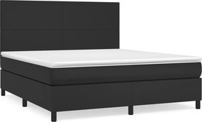 Box spring postel s matrací černá 180x200 cm umělá kůže 3142737