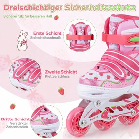 Costway Inline brusle Dětské 4 Nastavitelné velikosti Inline brusle se svítícími